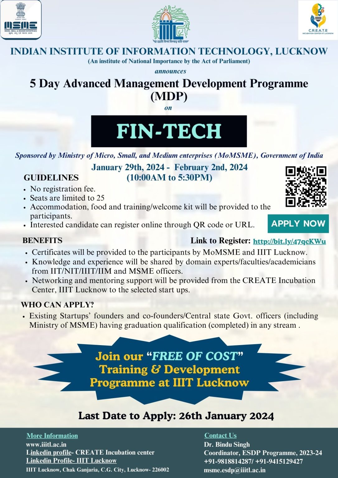 IIIT Lucknow announces five-day Entrepreneurship and Skill Development Programmes (ESDP) on ...
